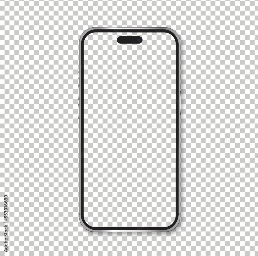Vector smartphone mockup. Screen transparent and object isolated on png ...
