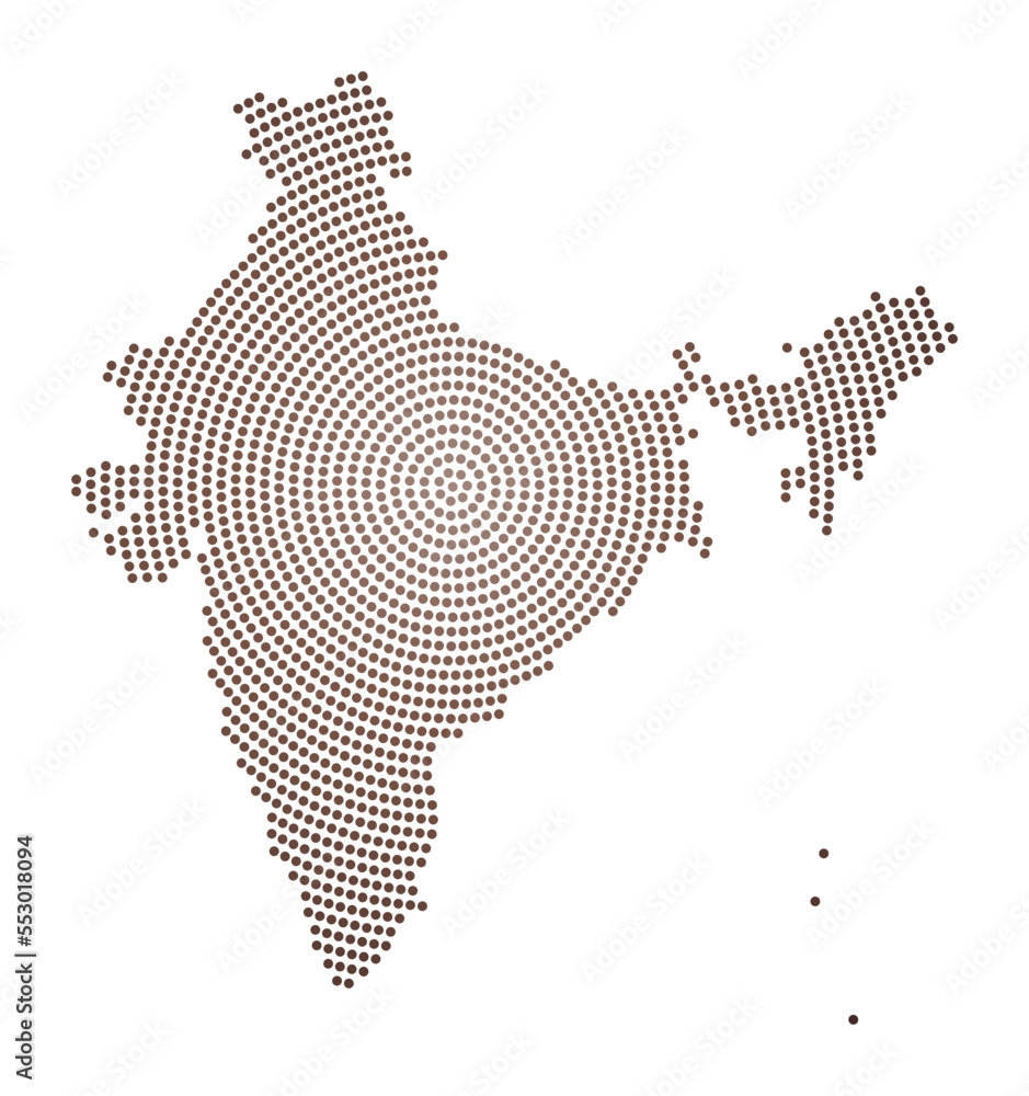 India dotted map. Digital style shape of India. Tech icon of the ...