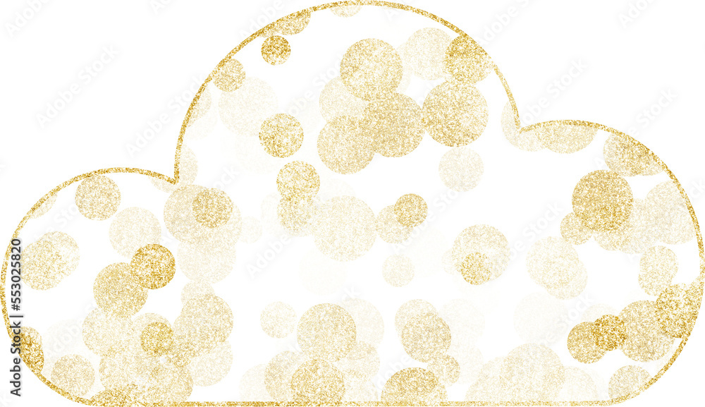 Stylized golden cloud with bokeh, on transparent background Stock ...