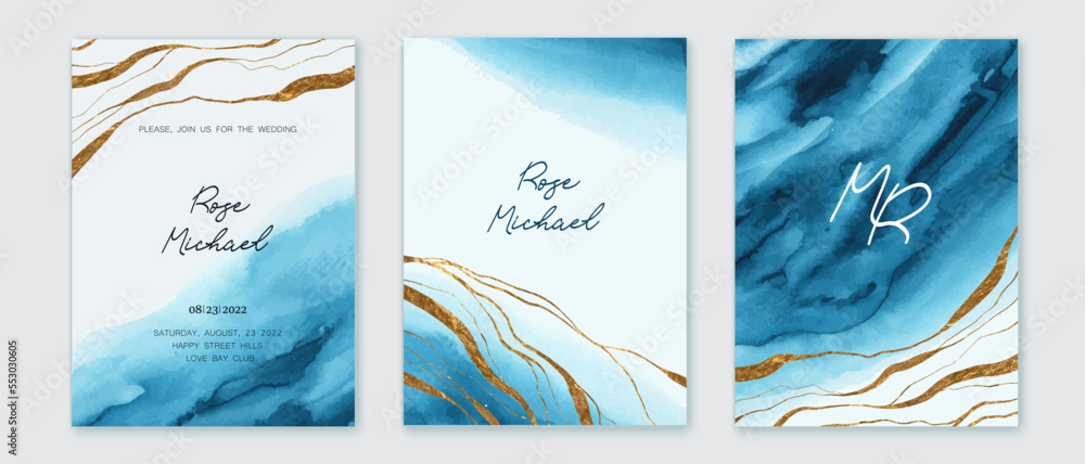 Set of verical backgrounds with blue, turquoise watercolor texture ...