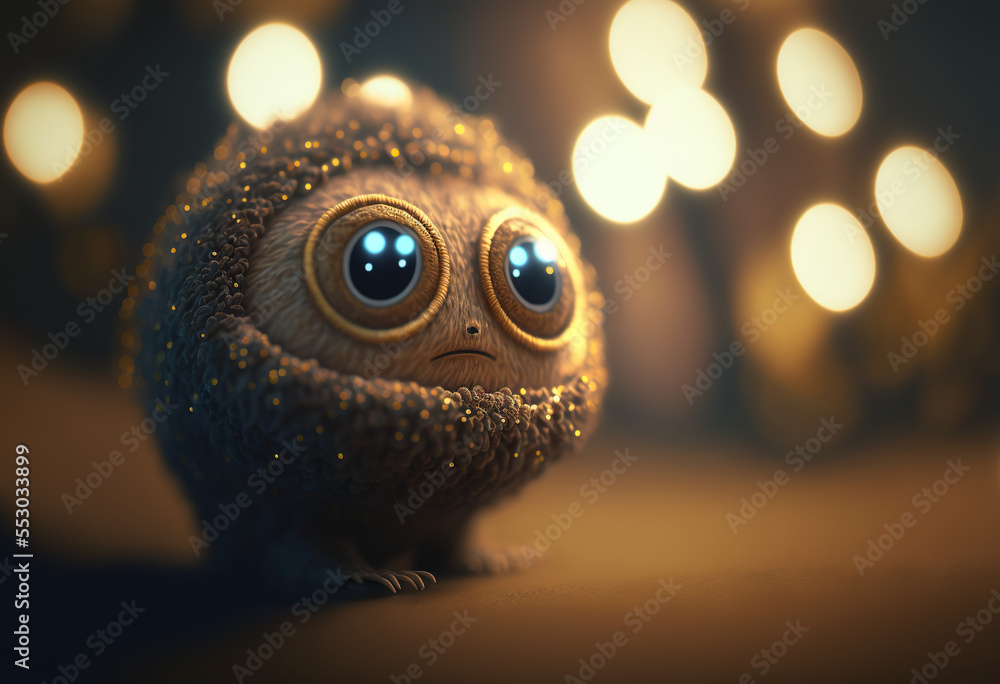 Generative AI. Cute Round Creatures No.22 Stock Illustration | Adobe Stock
