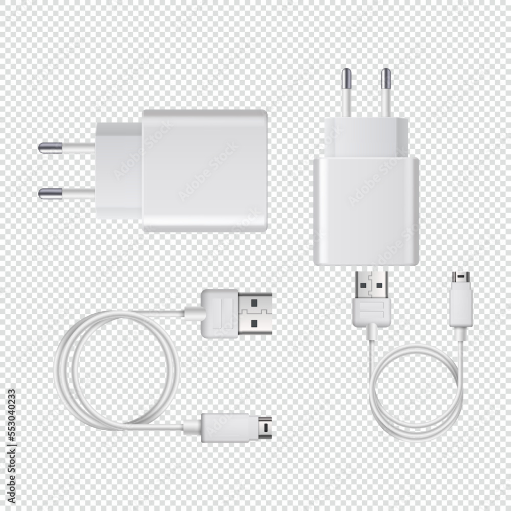 Charger White Illustration Isolated on Transparent Background Stock ...