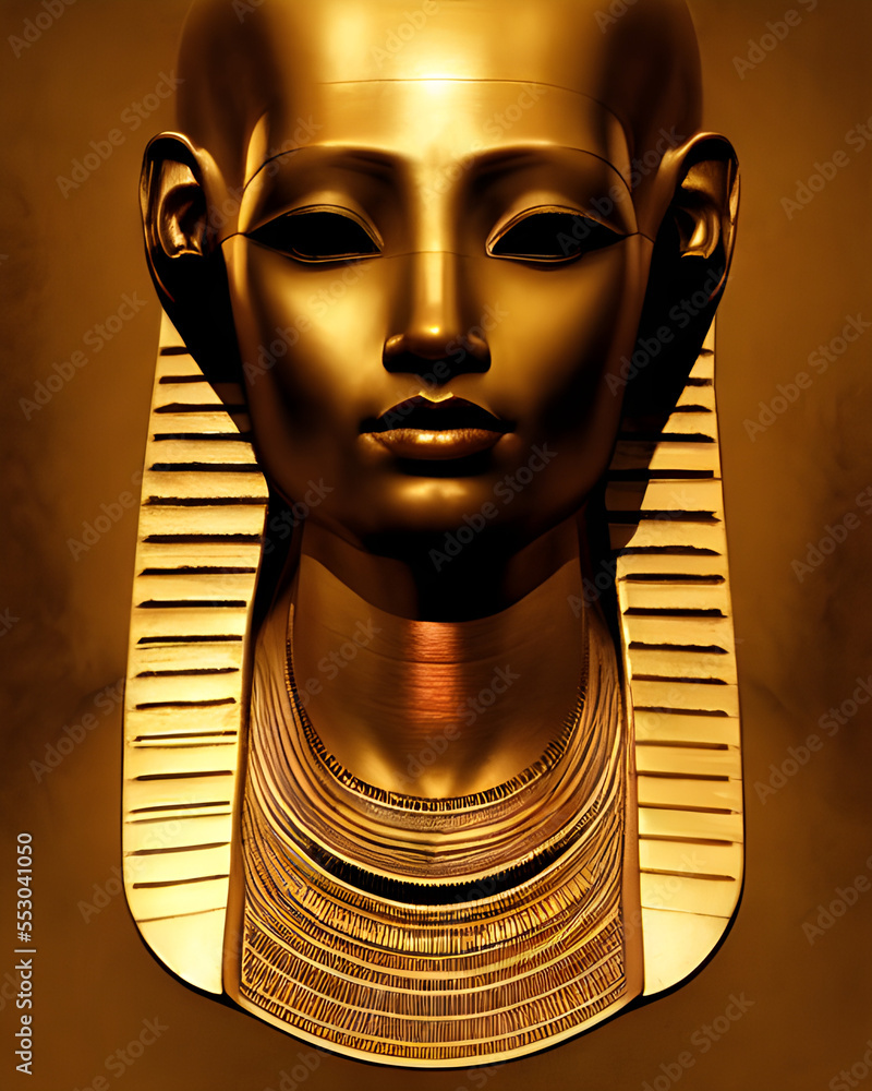 Ai Digital Illustration Egyptian Pharaoh Statue Stock Illustration ...