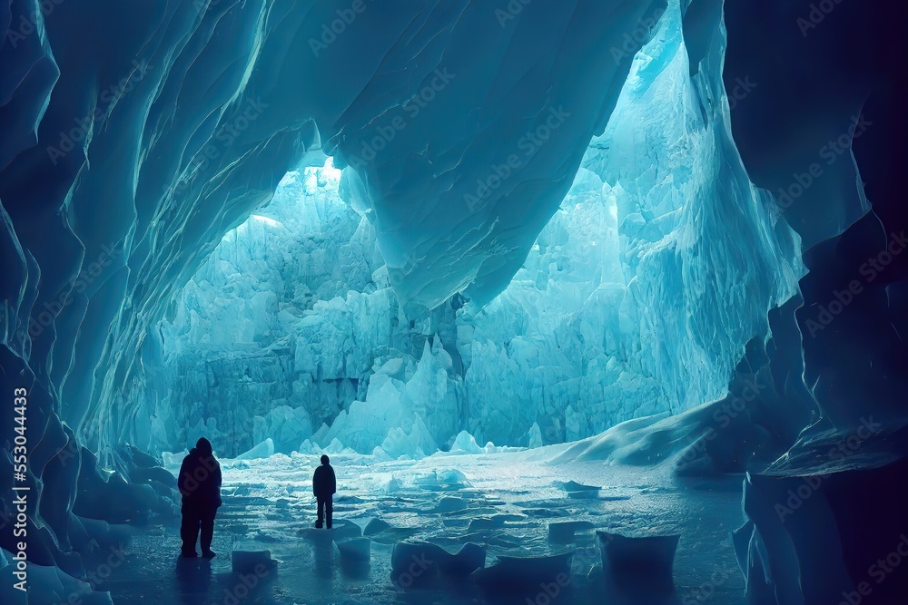 Inside a glacier cave an arctic explorer discovers an ancient frozen ...