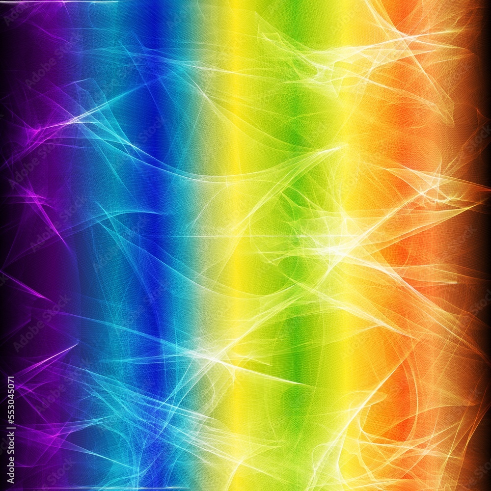 Rainbow colored vertical gradient with transpatent fish net or veil ...