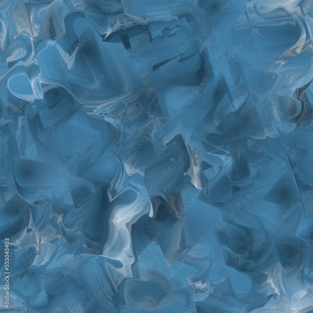 Abstract distorted background with reflection effecf. Shades of blue ...