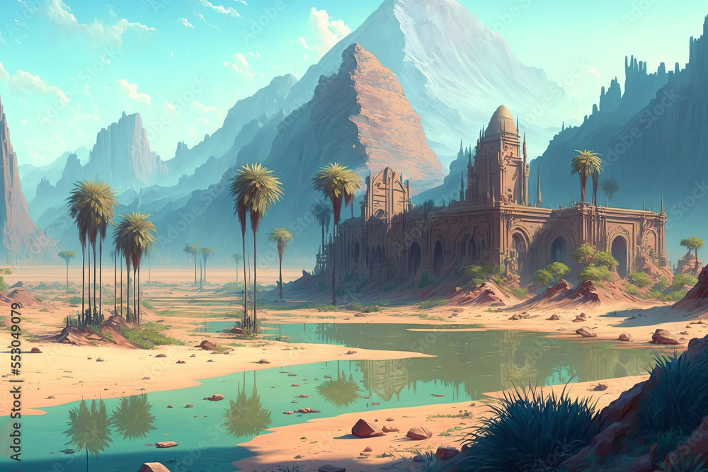 Desert with the mysterious Secret tombs of ancient Egypt. Ancient Egypt ...