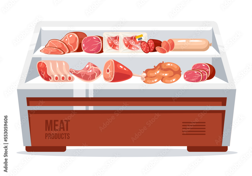 Meat market traditional tent supermarket street market. isolated on ...