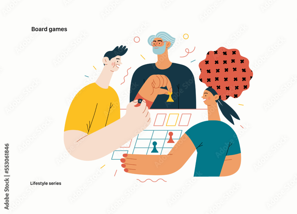 Vetor de Lifestyle series - Board games - modern flat vector ...