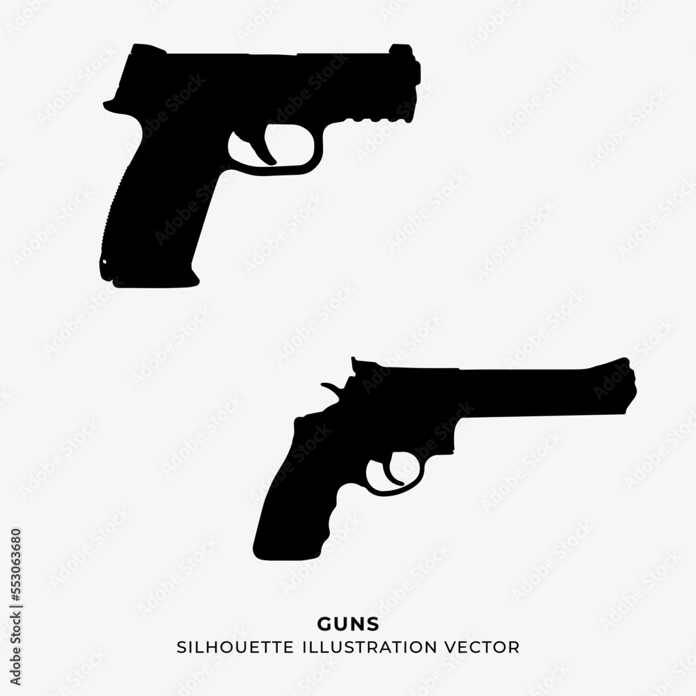 guns silhouette vector illustration. isolated illustration Stock Vector ...