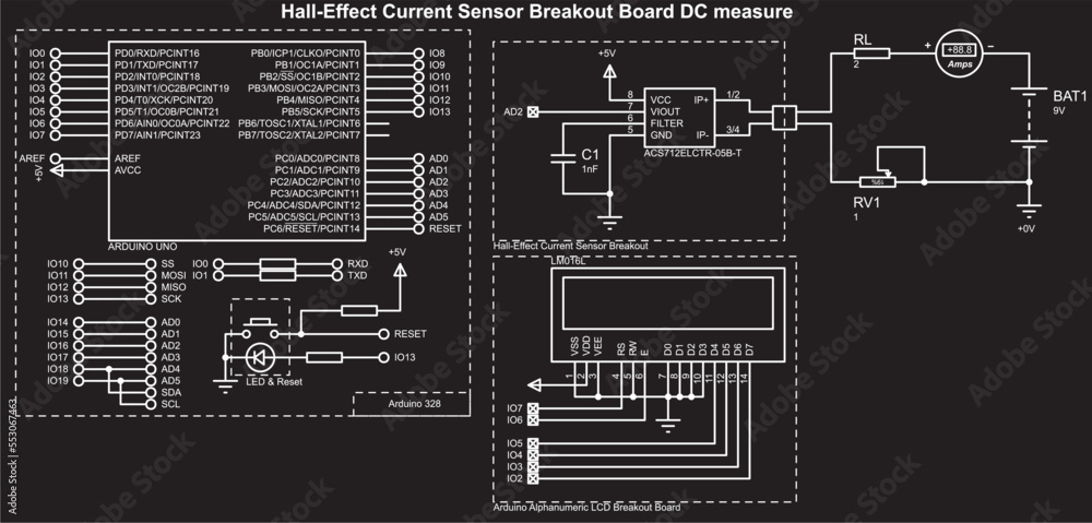 Poster Vector schematic diagram of an electronic device on the arduino ...