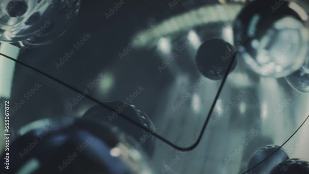 Glass spheres and metallic panels with visible seams. Alien object or ...