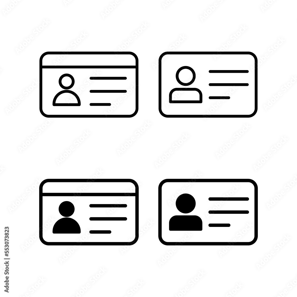 License icon vector for web and mobile app. ID card icon. driver ...