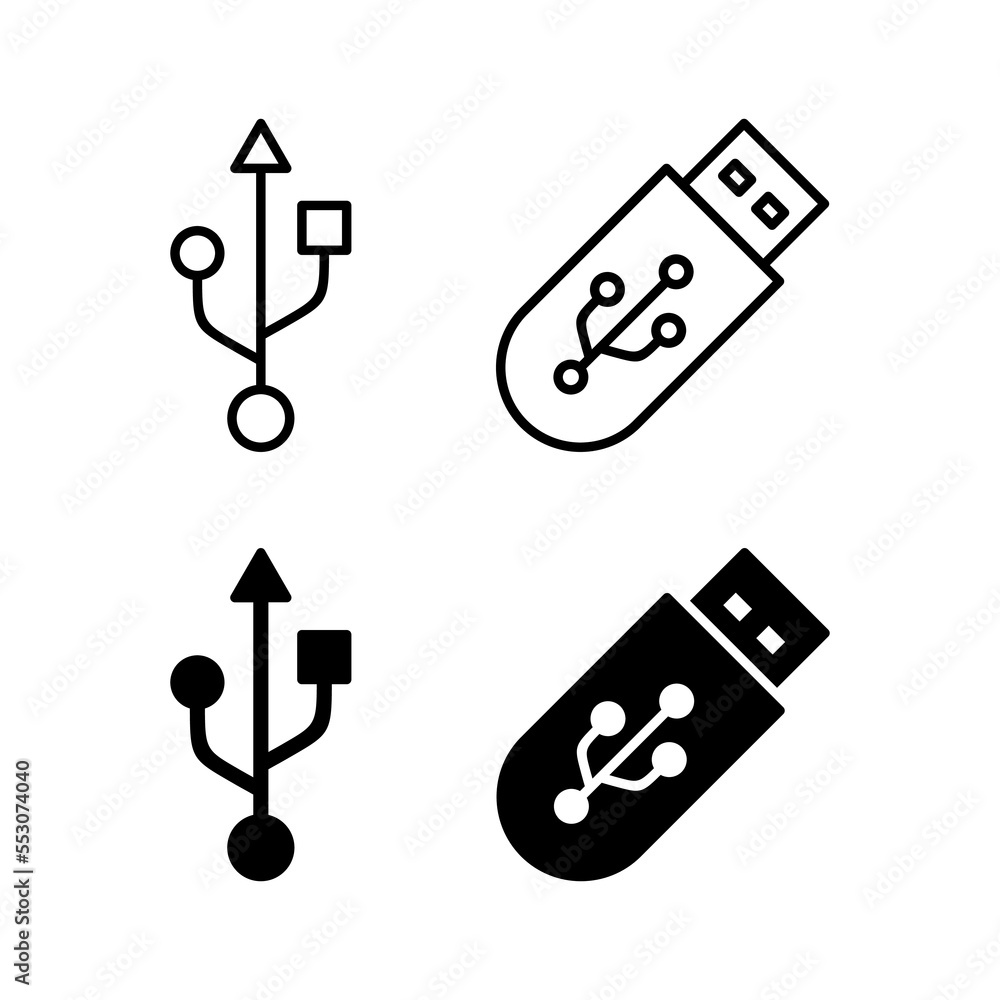 Usb icon vector for web and mobile app. Flash disk sign and symbol ...