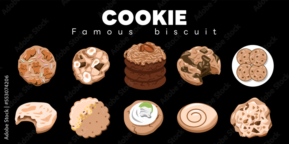 cookie vector set collection graphic clipart design Stock Vector ...