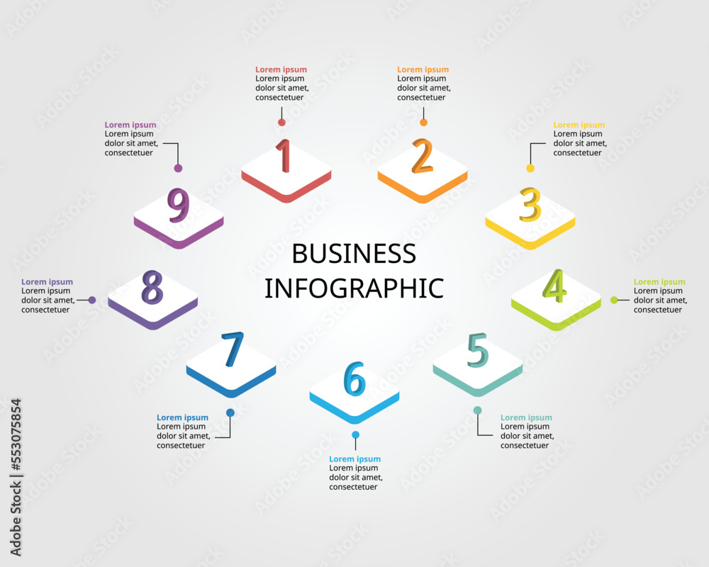timeline with number template for infographic presentation template ...