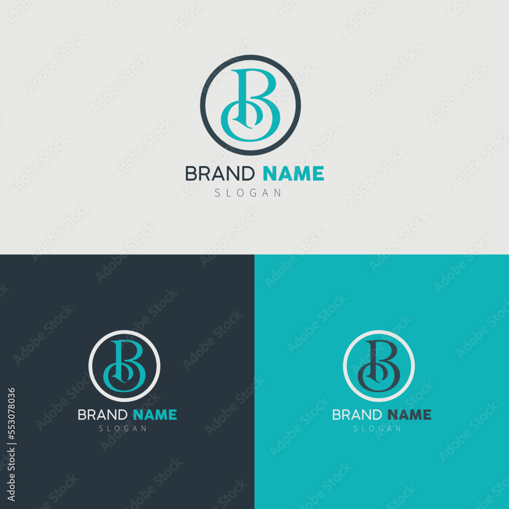 Flat design B logo design Initial letter b circle logo ideas ...