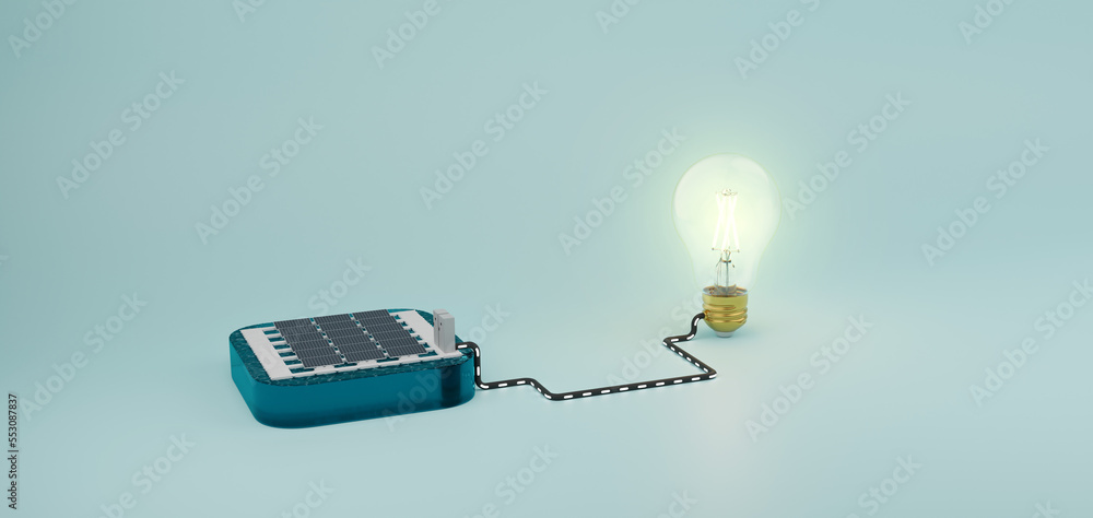 Floating Solar Energy system, Floating Solar Power Plant, 3D Rendering ...
