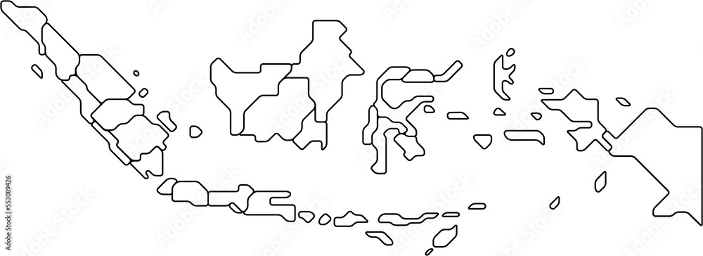 outline drawing of indonesia map. Stock Illustration | Adobe Stock