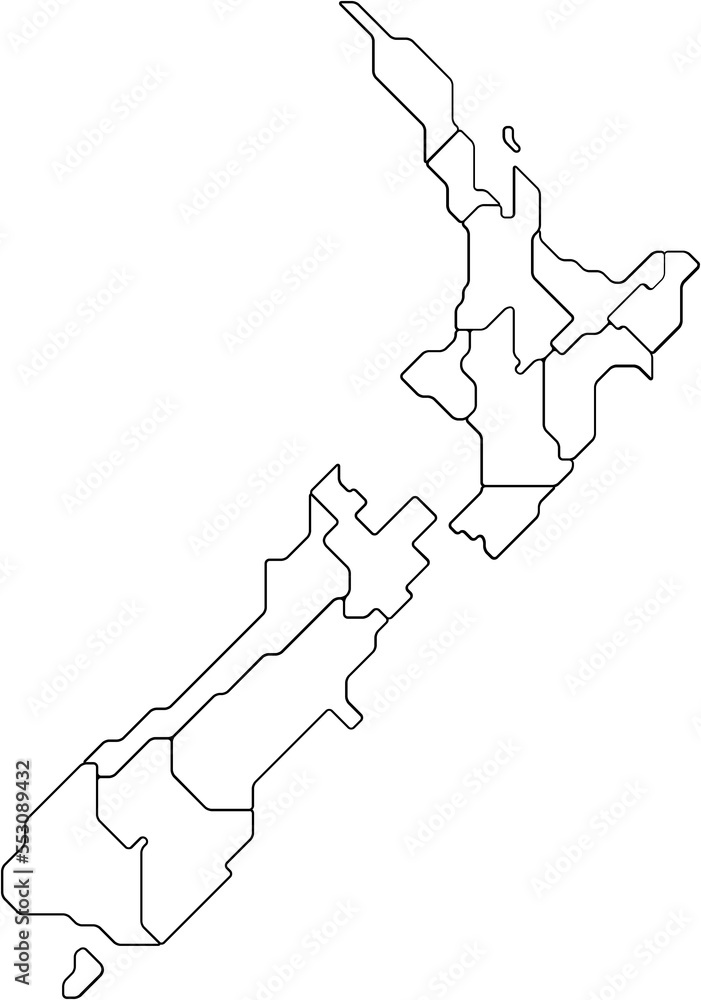 outline drawing of new zealand map. Stock Illustration | Adobe Stock