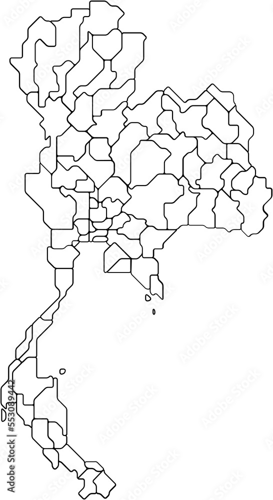 outline drawing of thailand map. Stock Illustration | Adobe Stock