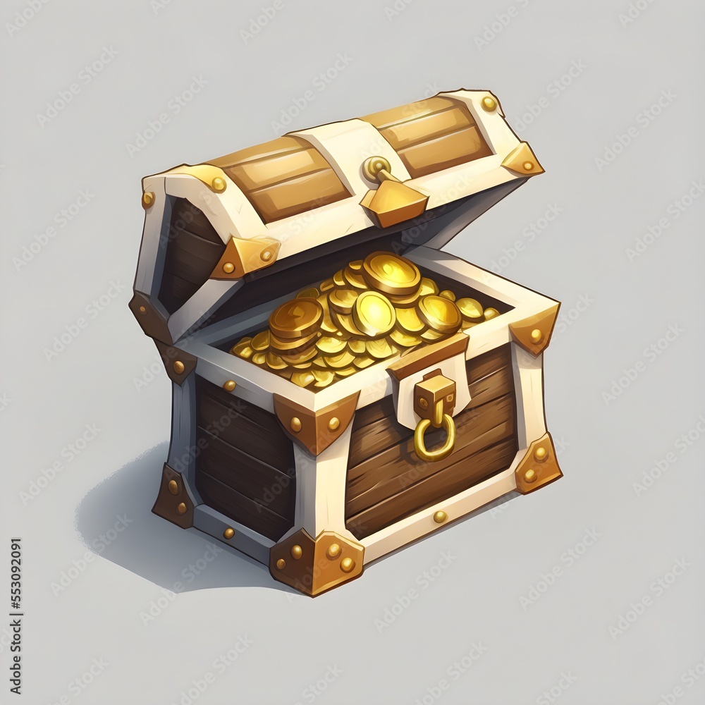 3D Isometric treasure chest icon Stock Illustration | Adobe Stock