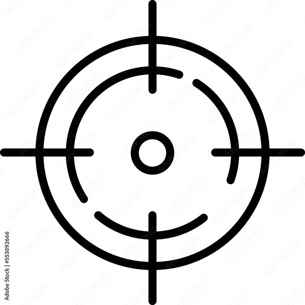 Simple aim icon, sniper sight, reticle, first person shooter Stock ...
