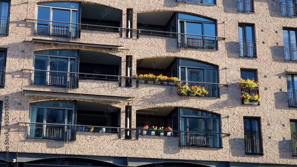 Vídeo do Stock: Apartment building with stone cladding used as ...