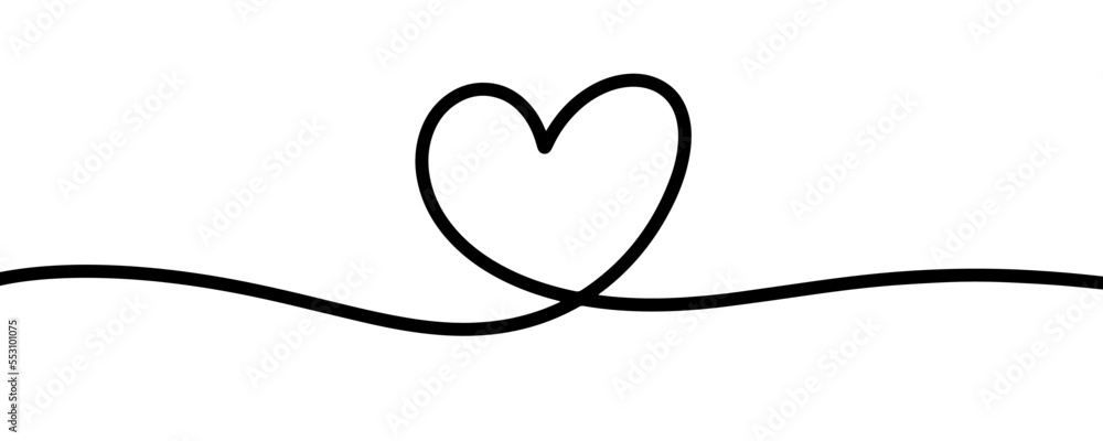 Line art love banner background design vector. Stock Vector | Adobe Stock