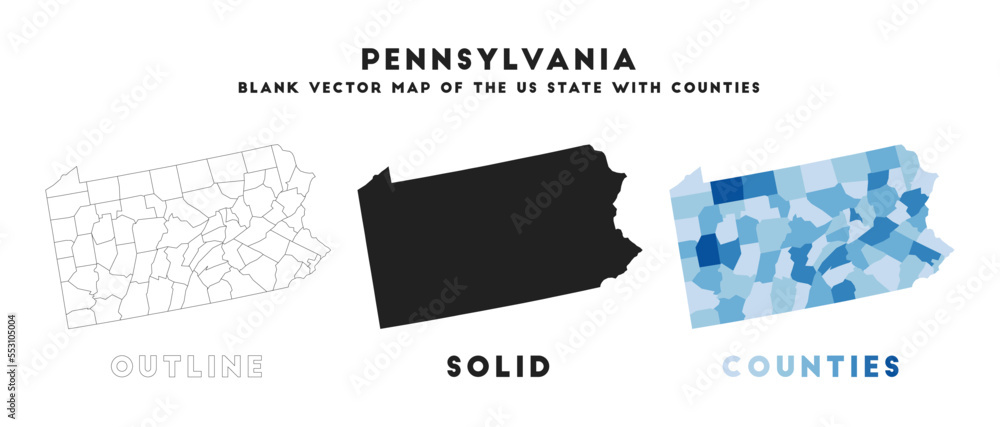 Pennsylvania map. Borders of Pennsylvania for your infographic. Vector ...