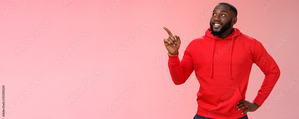 Happy charismatic delighted african-american bearded guy smiling white ...