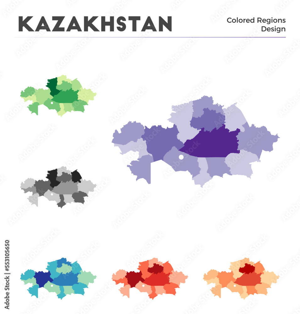 Kazakhstan map collection. Borders of Kazakhstan for your infographic ...