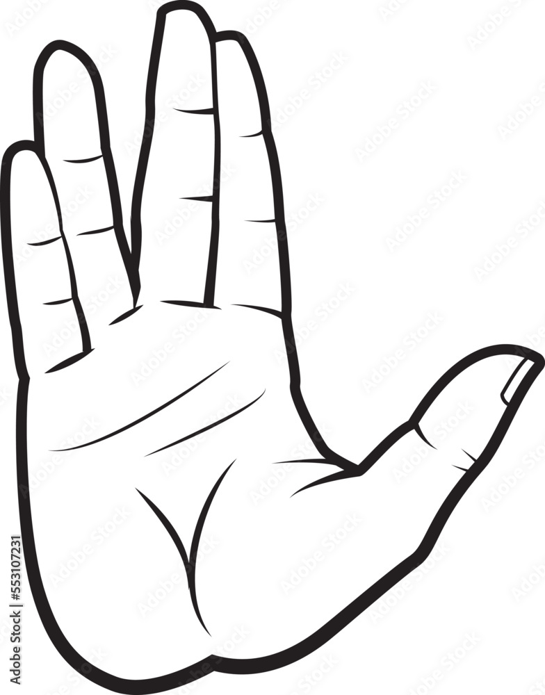 Vector Image Of A Hand Gesture, Live Long And Prosper, Isolated On ...