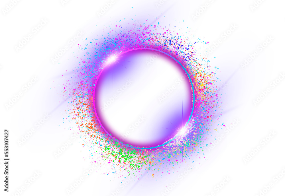 colorful circle frame circle light frame on transparent background PNG ...