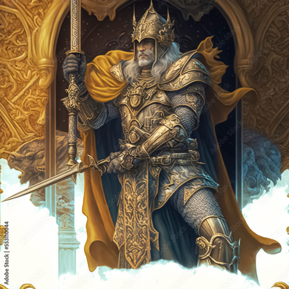 Prince of war in ancient times with a sword as his weapon. Stock ...