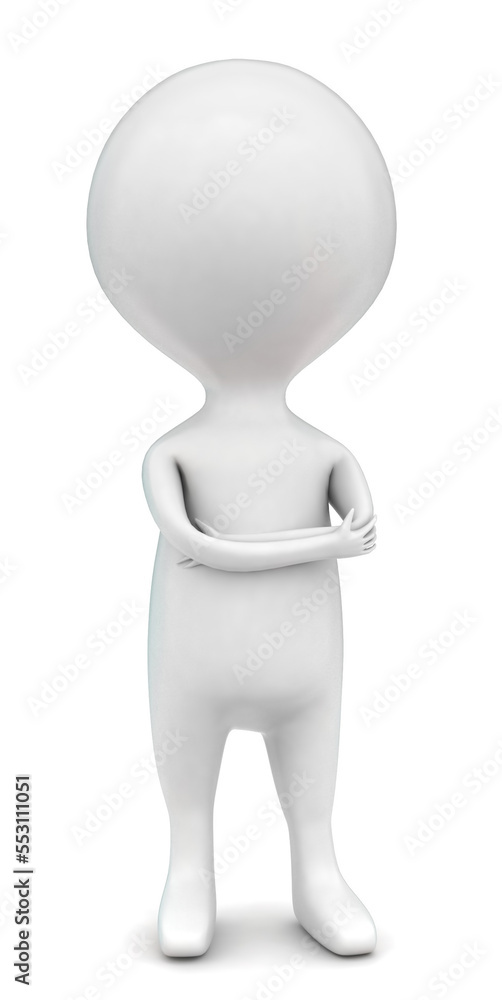 3d man standing concept in white background Stock Illustration | Adobe ...