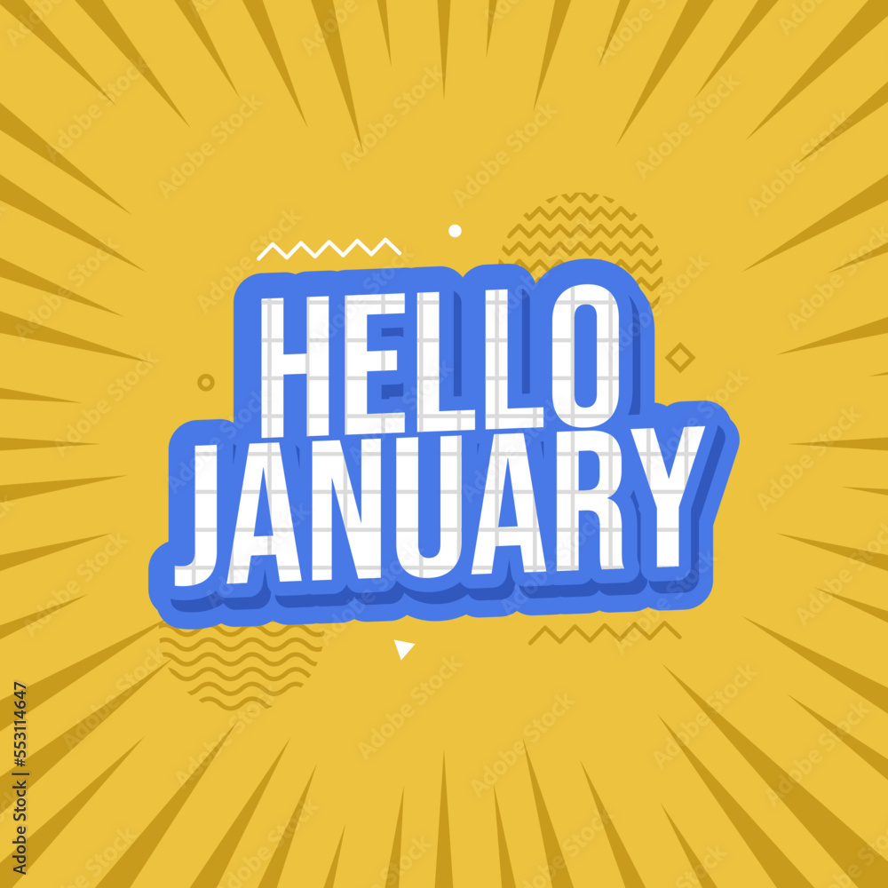 Hello january banner design Stock Vector | Adobe Stock
