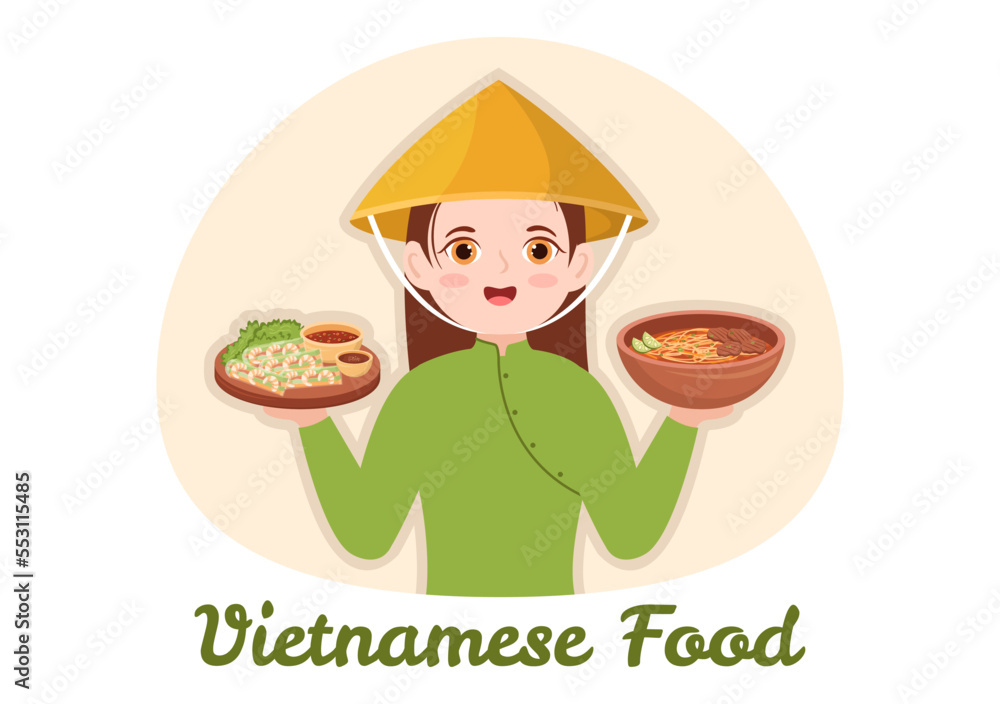 Vietnamese Food Restaurant Menu with Collection of Various Delicious ...