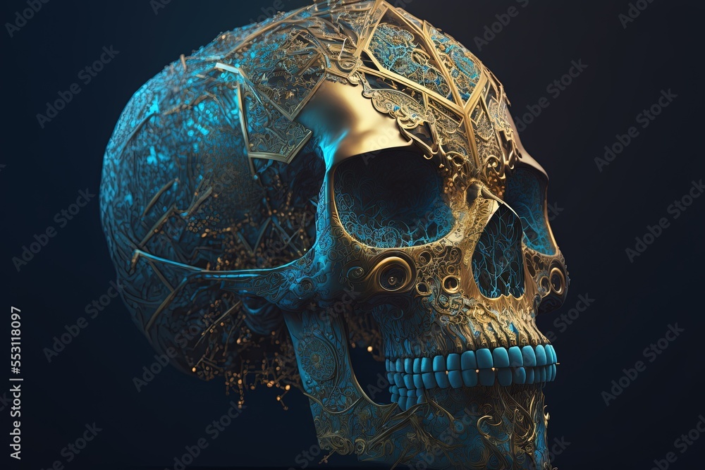 Skeleton head design Stock Illustration | Adobe Stock