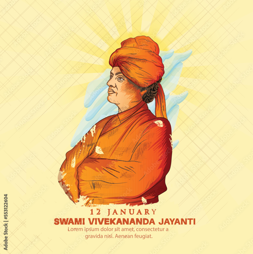 Swami Vivekananda jayanti vector design Stock Vector | Adobe Stock