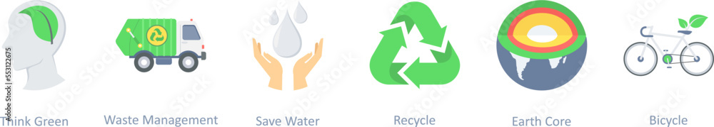 think green, waste management, save water Stock Vector | Adobe Stock