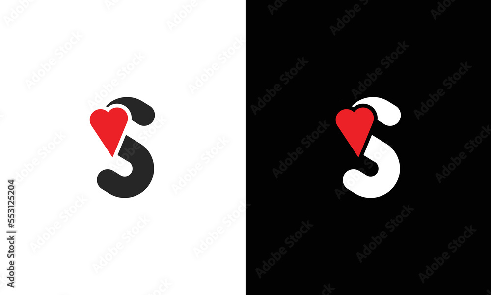 Logo Heart Letter S. Beautiful vector love logo design. Simple and ...
