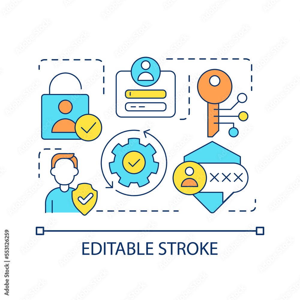 Secure authentication concept icon. Protected access. Reliable login ...