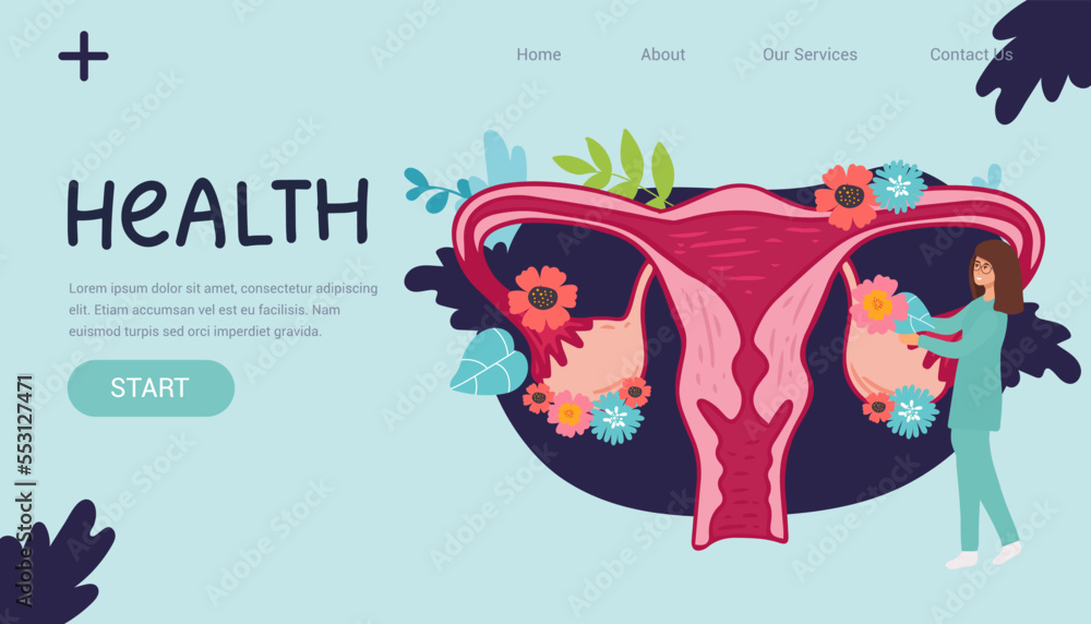 Female menstrual cycle. landing page Female doctor tracking menstrual ... Female menstrual cycle. landing page Female doctor tracking menstrual ...