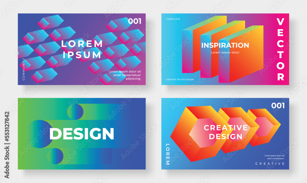 Set of template background design vector. Collection of creative ...