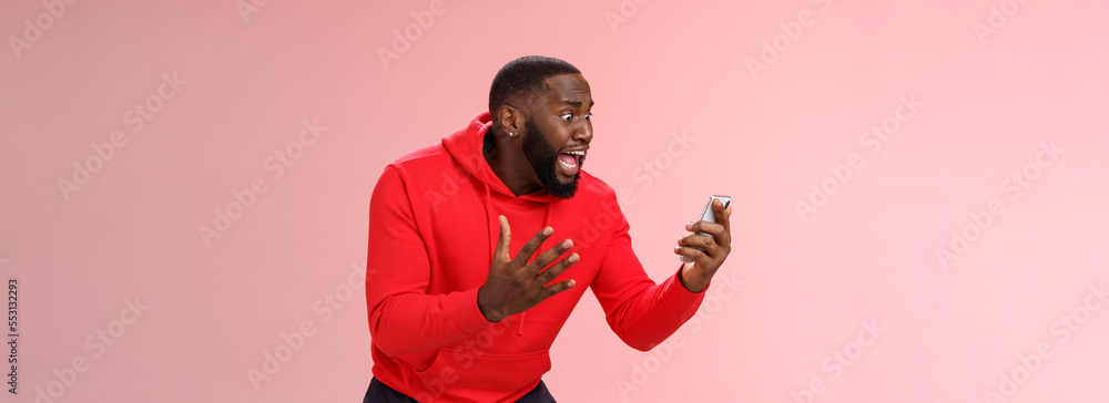 Desparate angry pissed african-american irritated man yelling ...