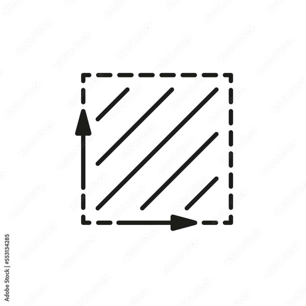 Square Meter Size Surface M2 Icon Measuring Area Dimension Sign Measure Of Place With Length