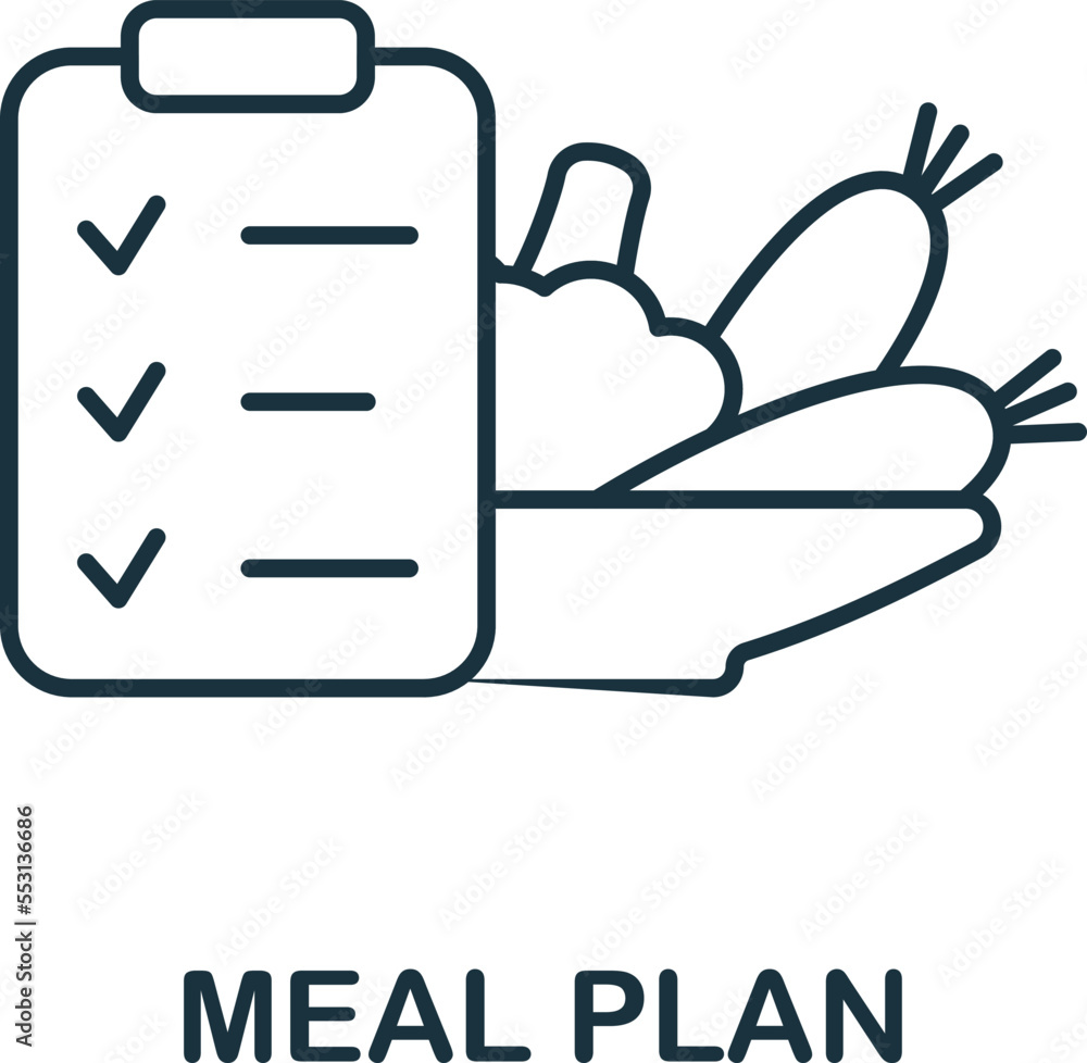 Meal Plan icon. Monochrome simple Detox Diet icon for templates, web ...