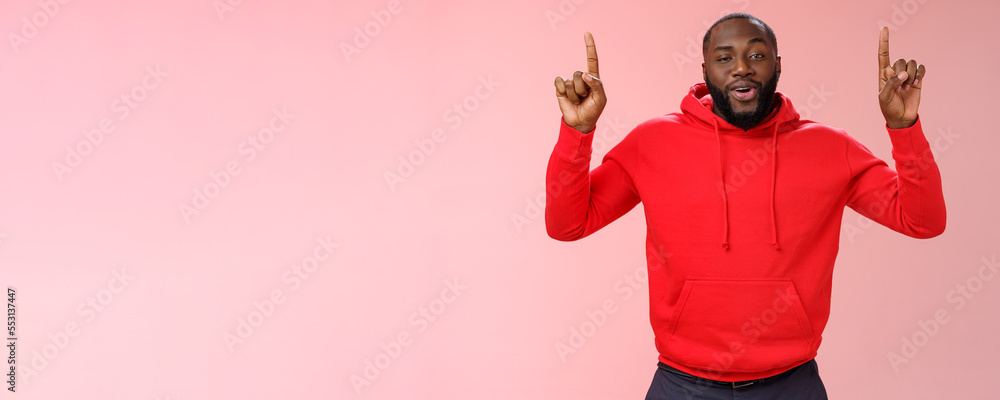 Arrogant young bragging handsome cheeky african-american bearded guy ...