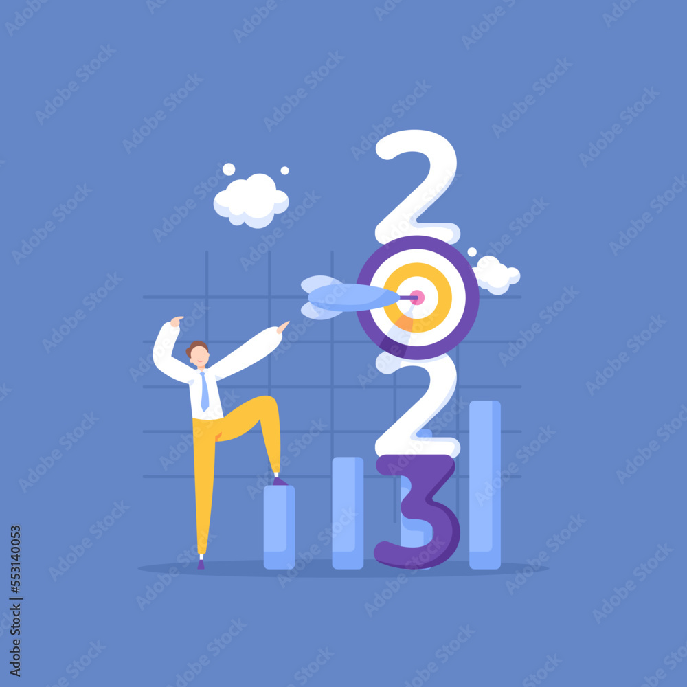 determine targets for business in 2023. an entrepreneur analyzes and ...
